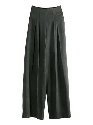 CORTANA Tiempo Pleated Palazzo Pants - Green