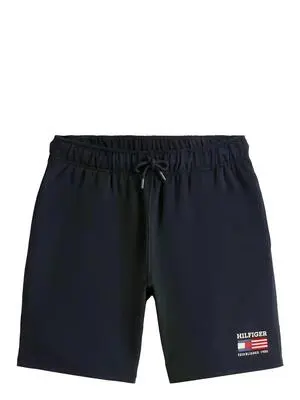 Tommy Hilfiger Logo-embroidered Drawstring Shorts - Blue