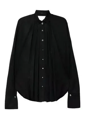 GAZE DE LIN Pleated Open-Back Shirt