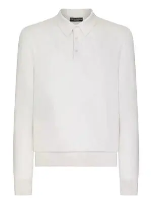 Dolce & Gabbana Long-sleeve Polo Shirt - White