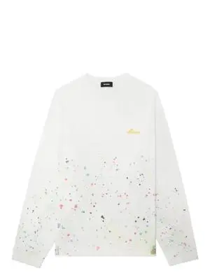 We11Done Paint-splatter Long-sleeve Top - White