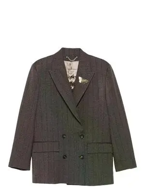 GOLDEN GOOSE Pinstripe Double-breasted Blazer - Brown