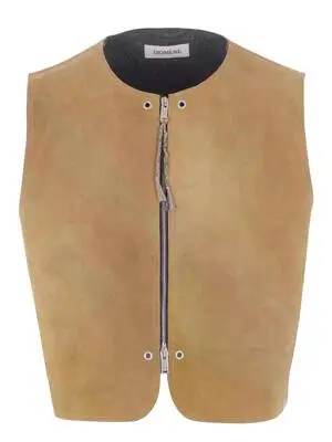 DIOMENE Suede Zip Vest - Brown