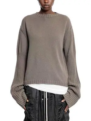 Rick Owens Ribbed-detail Jumper - Brown