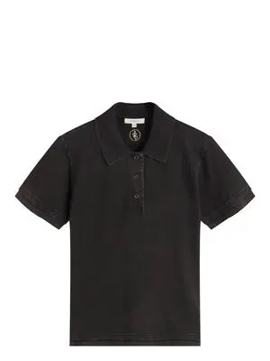 JW Anderson Layered Short Sleeve Polo Top - Black