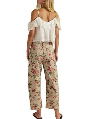 Free People We The Free Deep Trance Printed Jeans Wallpaper Floral