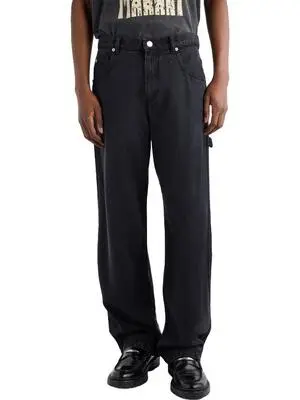 Isabel Marant Lyocell & Cotton Twill Carpenter Pants - Faded Black