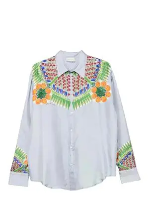 PIERRE-LOUIS MASCIA Floral Print Long Sleeve Shirt - Blue