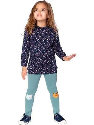 DEUX PAR DEUX Tunic And Leggings Set - Navy Floral
