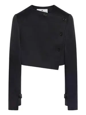 COURREGES Oblique Satin Tailored Jacket - Black