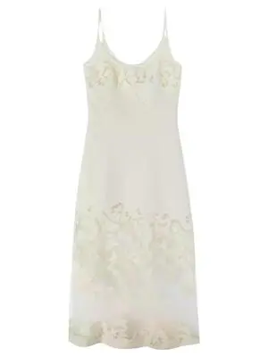 Ermanno Scervino Floral Lace Overlay Midi Dress - White