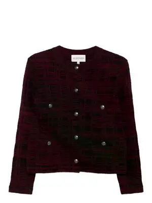 Eric Bompard Jacquard Tweed Jacket - Purple