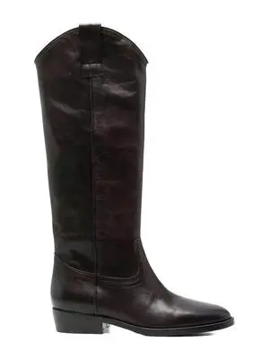 CURIOSITÈ 30mm Calf-leather Cowboy Boots - Brown