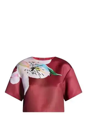 LEO LIN Floral-print Short-sleeve Blouse - Red