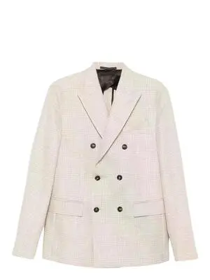 Incotex Checked Double-breasted Blazer - Neutrals