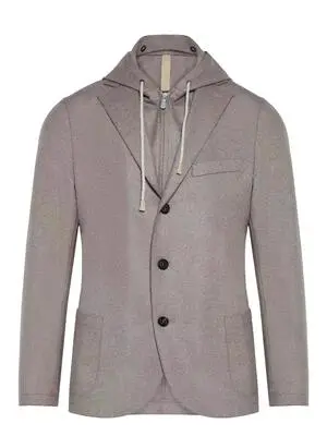 Eleventy Hooded Three-button Jacket - Neutrals