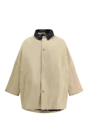 PDF Corduroy-collar Jacket - Neutrals