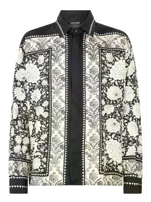 Roberto Cavalli Floral-print Silk Shirt - White