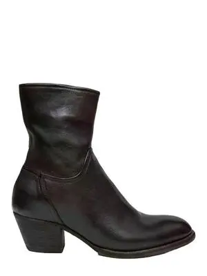 PAUL SILENCE 55mm Zip-detail Leather Ankle Boots - Brown