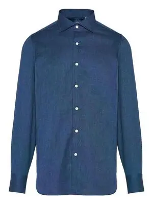 FINAMORE 1925 Textured Shirt - Blue
