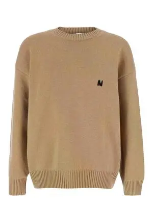 MSGM Logo-embroidered Crew-neck Sweater - Neutrals