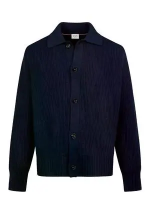 TOD'S Ribbed Polo-collar Cardigan - Blue