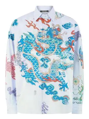 Roberto Cavalli Dragon-print Shirt - Blue