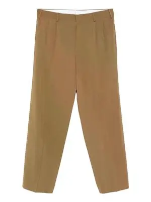 CELLAR DOOR Pleated Button-fly Trousers - Brown