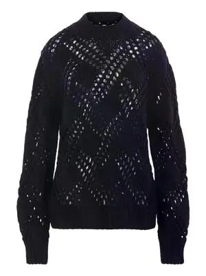 JIL SANDER Geometric-pattern Knit Sweater - Black