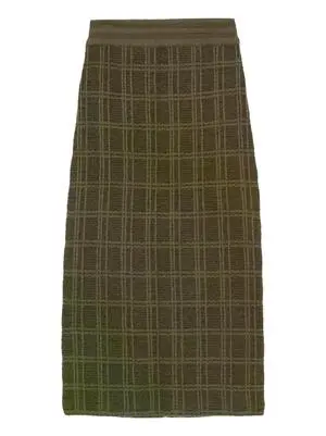 Eric Bompard Tweed Elasticated-waistband Midi Skirt - Green
