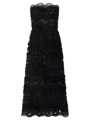 Ermanno Scervino Crystal-embellished Ruffled Midi Dress - Black
