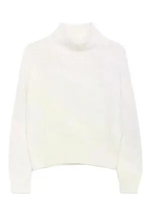 LISA YANG Turtleneck Ribbed Cashmere Sweater - Neutrals