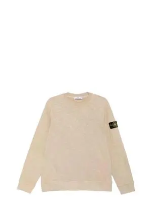 Stone Island Logo-patch Cotton Sweatshirt - Neutrals