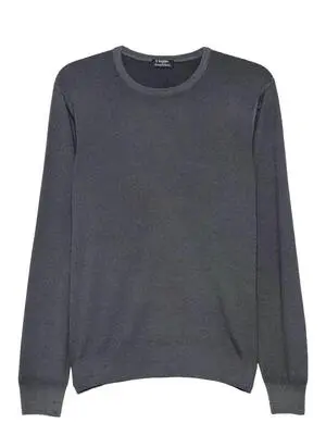 BARBA NAPOLI Crew-neck Wool Sweater - Grey