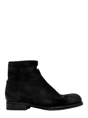 PAUL SILENCE Suede Ankle Boots With Zip Detail - Black