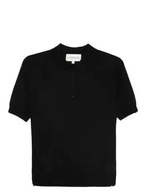 Eric Bompard Collared Short-sleeve Polo Top - Black