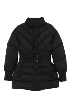 Versace Quilted Belted Jacket - Black