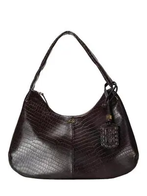 GANNI Embossed Shoulder Bag With Charm