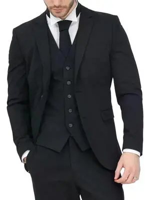 SELECTED Notched-lapels Blazer - Black