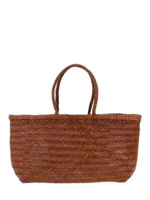 DRAGON DIFFUSION Large Bamboo Triple Jump Chevron-Weave Shoulder Bag