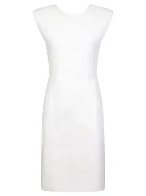 DONDUP Padded-shoulder Midi Dress - White