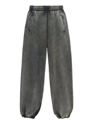 We11Done Elasticated-cuff Logo Trousers - Grey