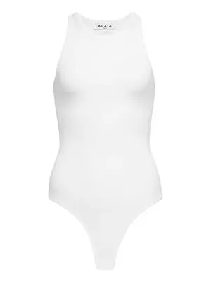 Alaïa Ribbed Tank Bodysuit - White