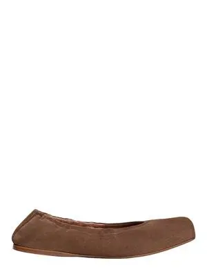 Alaïa Suede Pointe Ballet Pumps - Brown