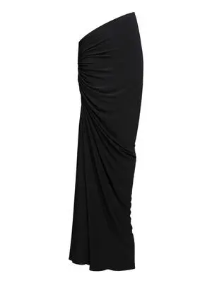 Alaïa Gathered Asymmetric Maxi Skirt - Black