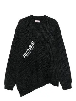 Martine Rose Fisherman-rib Asymmetrical Sweater - Grey