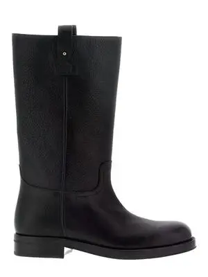 Church's Hammered Leather Round-toe Boots - Black