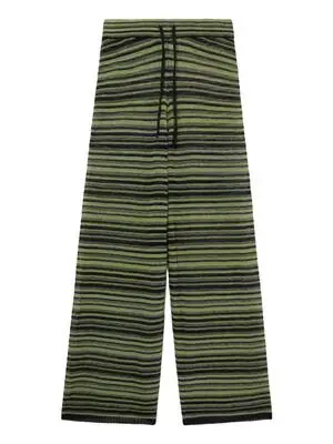 GANNI Striped-pattern Trousers - Black