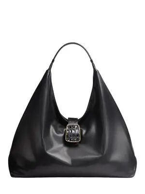 Donna Karan New York Percale Hobo Shoulder Bag - Black/gold