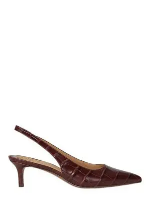 Ralph Lauren Lolah Ii Croc-embossed Slingback Pump - Dark Garnet